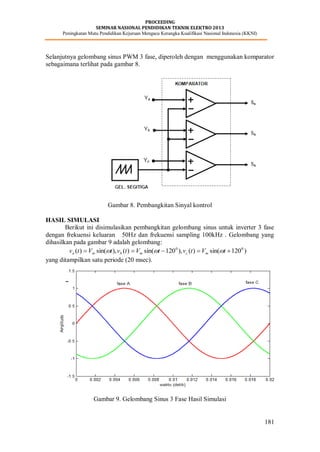 Teknik pembangkitan gelombang sinus pwm untuk inverter daya tiga fase | PDF