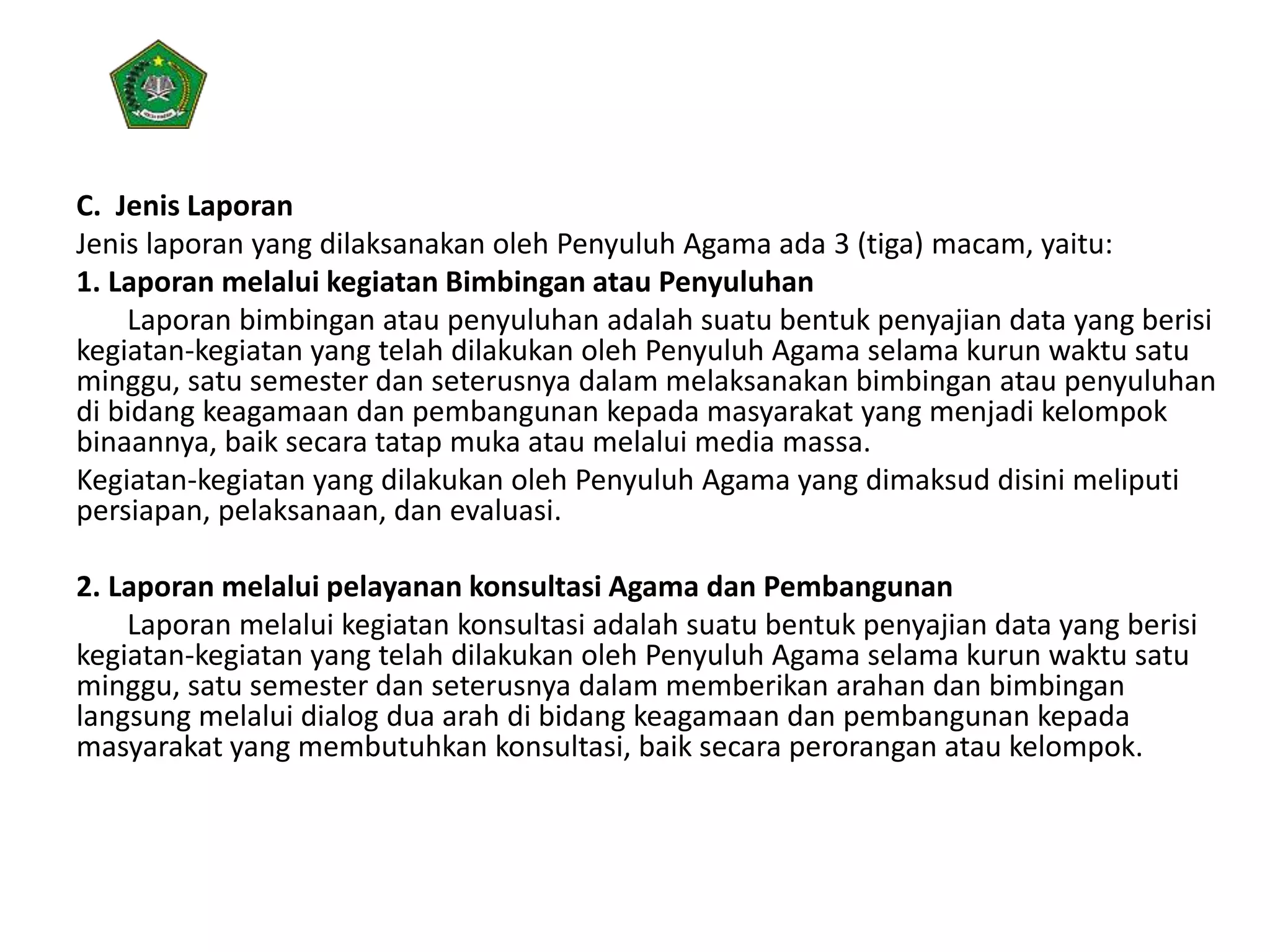 Teknik pembuatan laporan penyuluhan oleh tatok | PPT