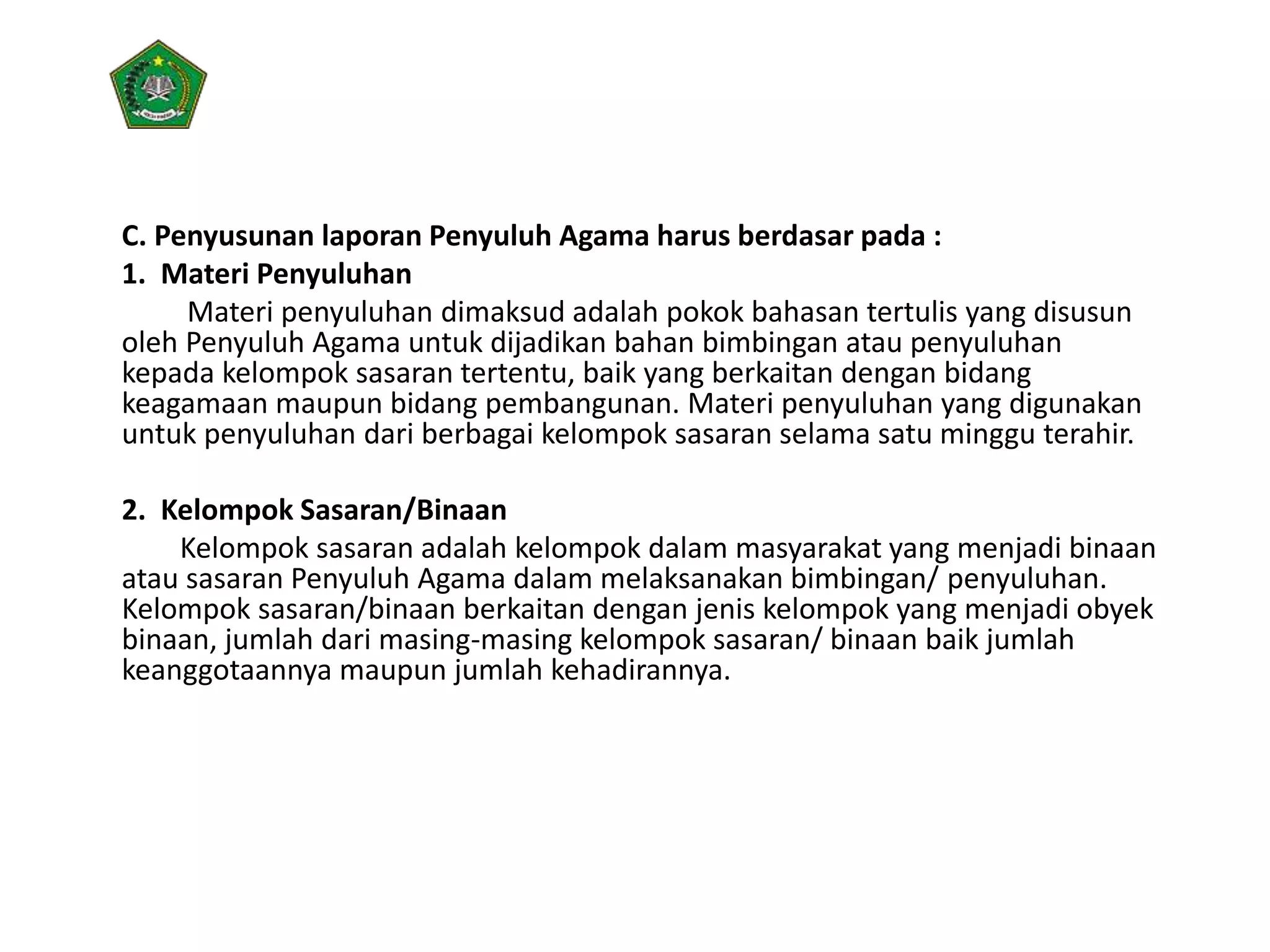 Teknik pembuatan laporan penyuluhan oleh tatok | PPT