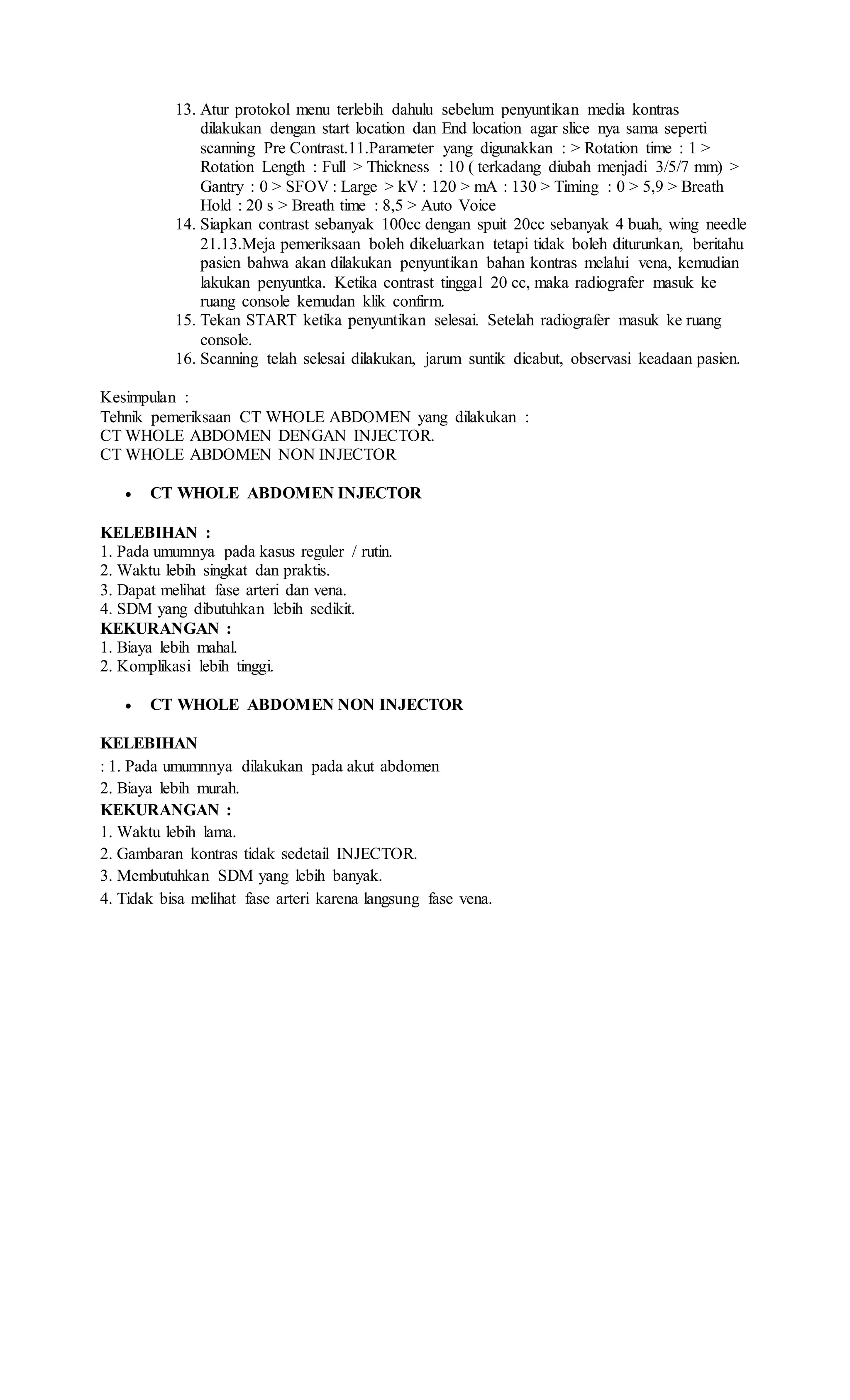 Teknik pemeriksaan radiologi ct | DOCX