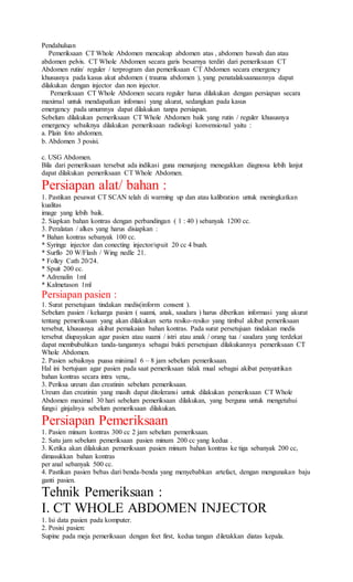 Teknik pemeriksaan radiologi ct | DOCX
