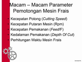 Teknik Pemesinan Frais (Parameter 1).ppt