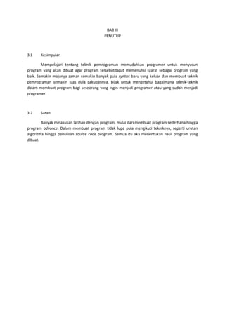 Teknik pemrograman - aplikasi notepad | DOCX