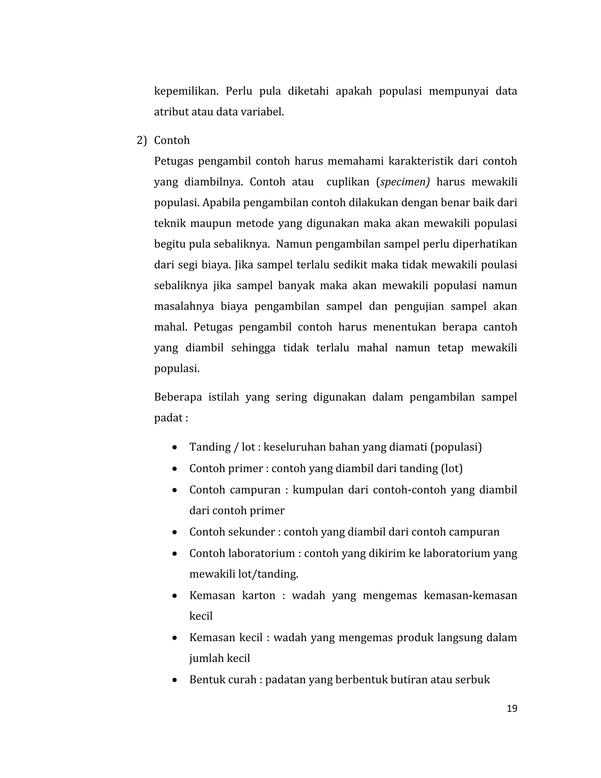 Teknik Pengambilan Contoh | PDF