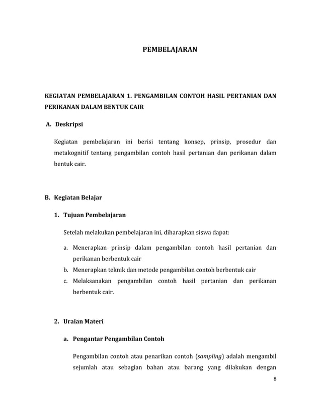Teknik Pengambilan Contoh | PDF