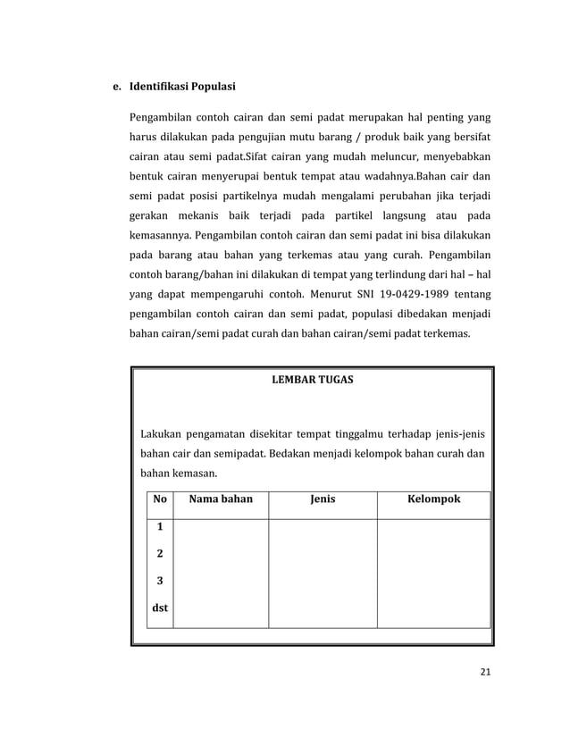 Teknik Pengambilan Contoh | PDF