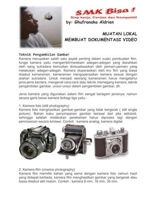 Teknik pengambilan gambar | DOCX