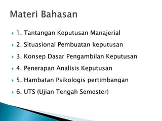 Teknik Pengambilan Keputusan | PPTX