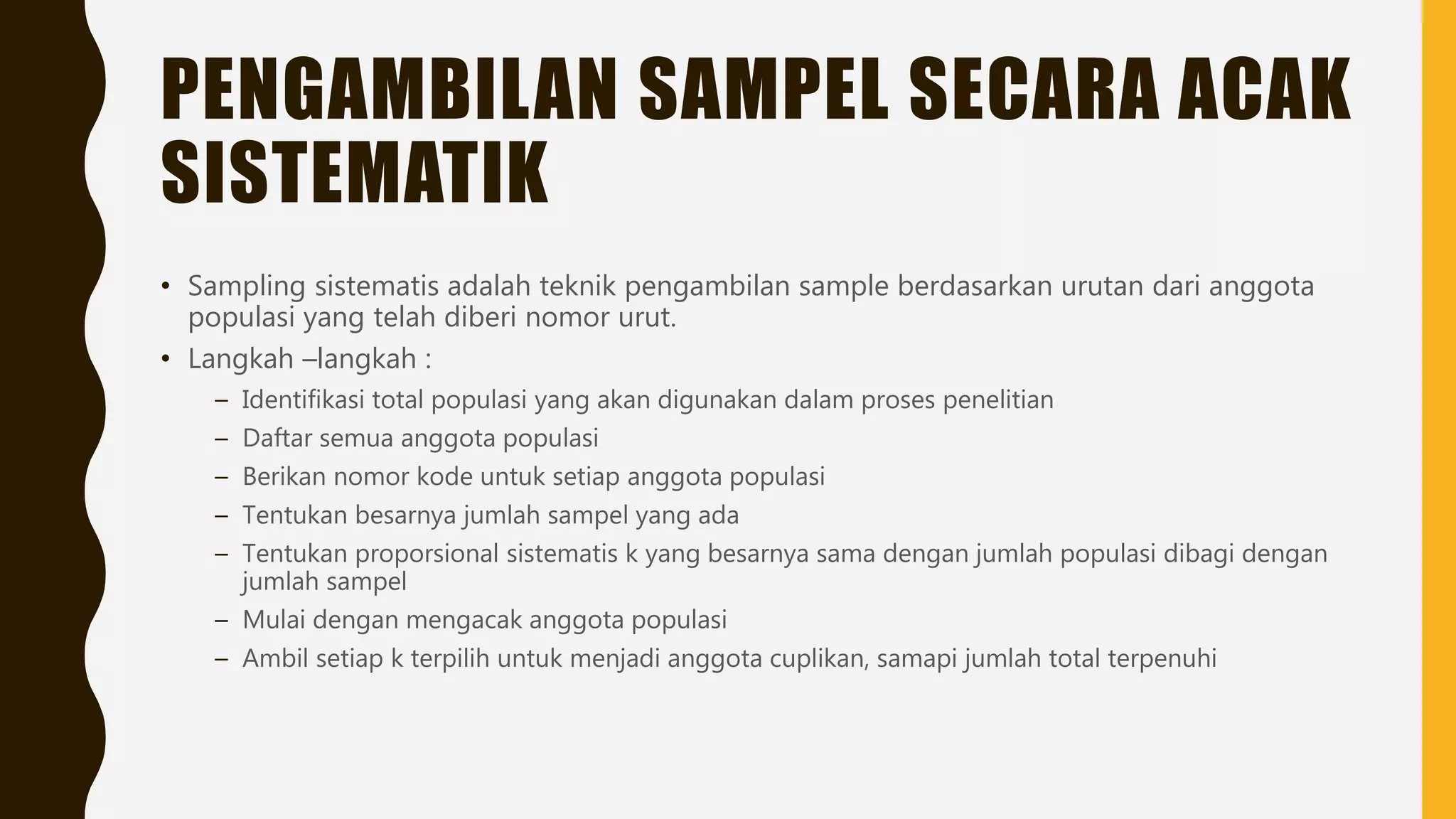 Teknik pengambilan sampel | PPTX