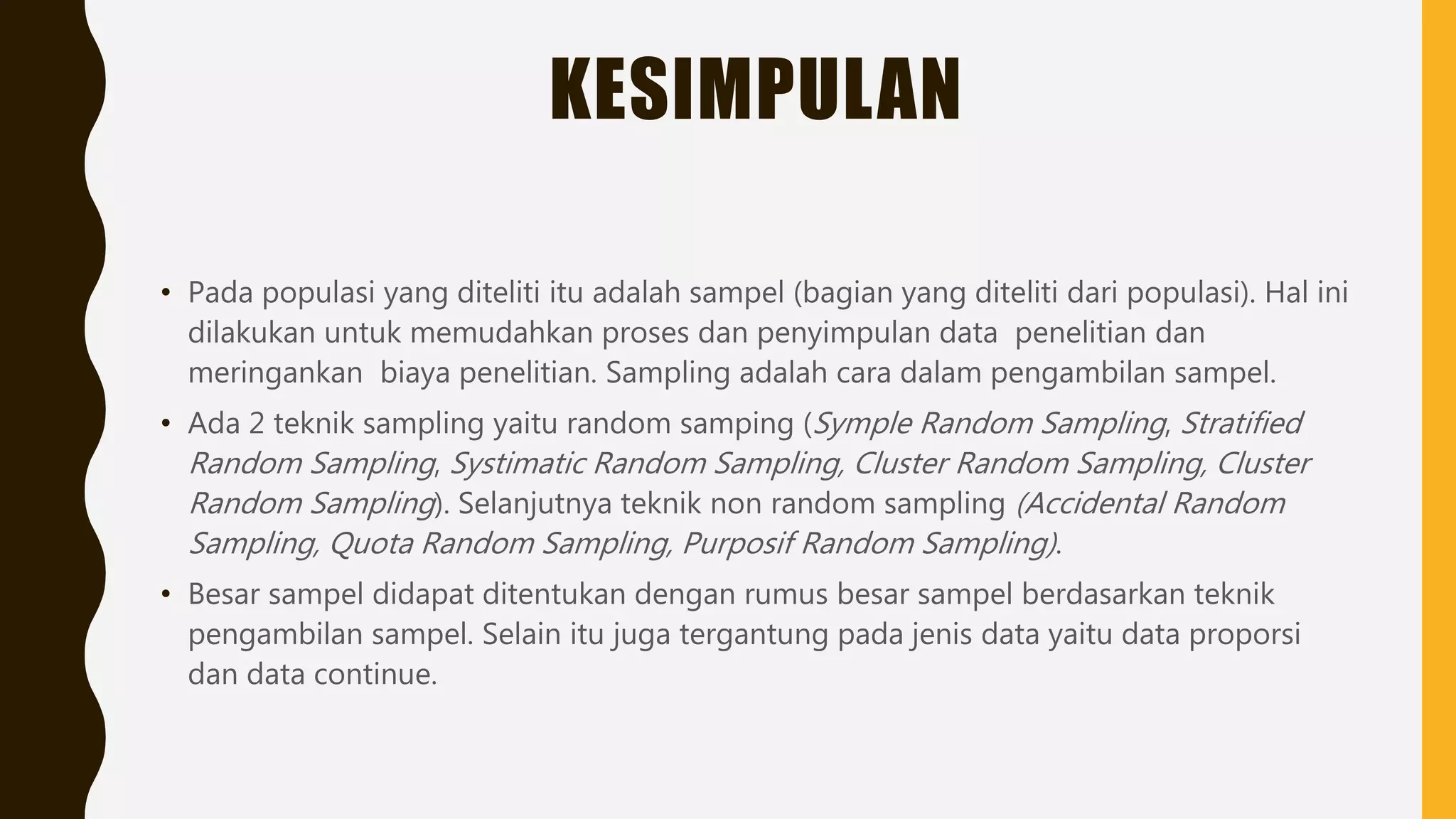 Teknik pengambilan sampel | PPTX