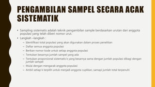 Teknik pengambilan sampel | PPTX