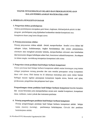 Teknik pengembangan silabus | PDF