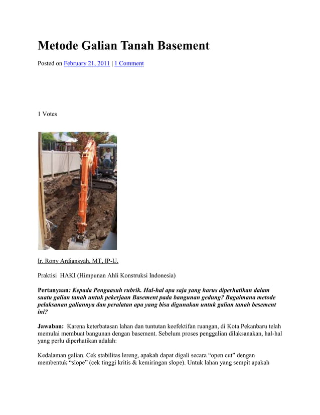 Teknik penggalian | PDF