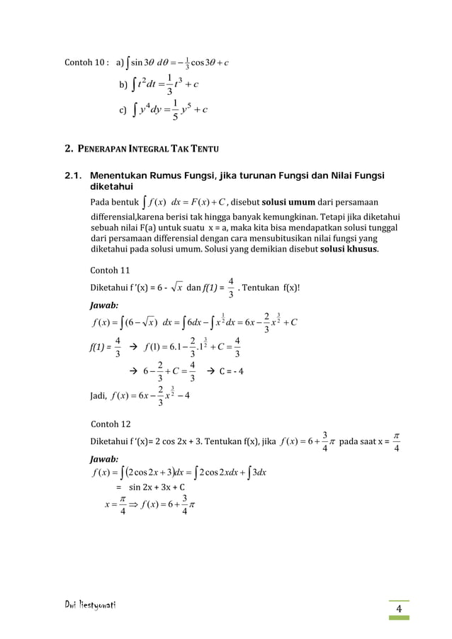 Teknik pengintegralan | PDF