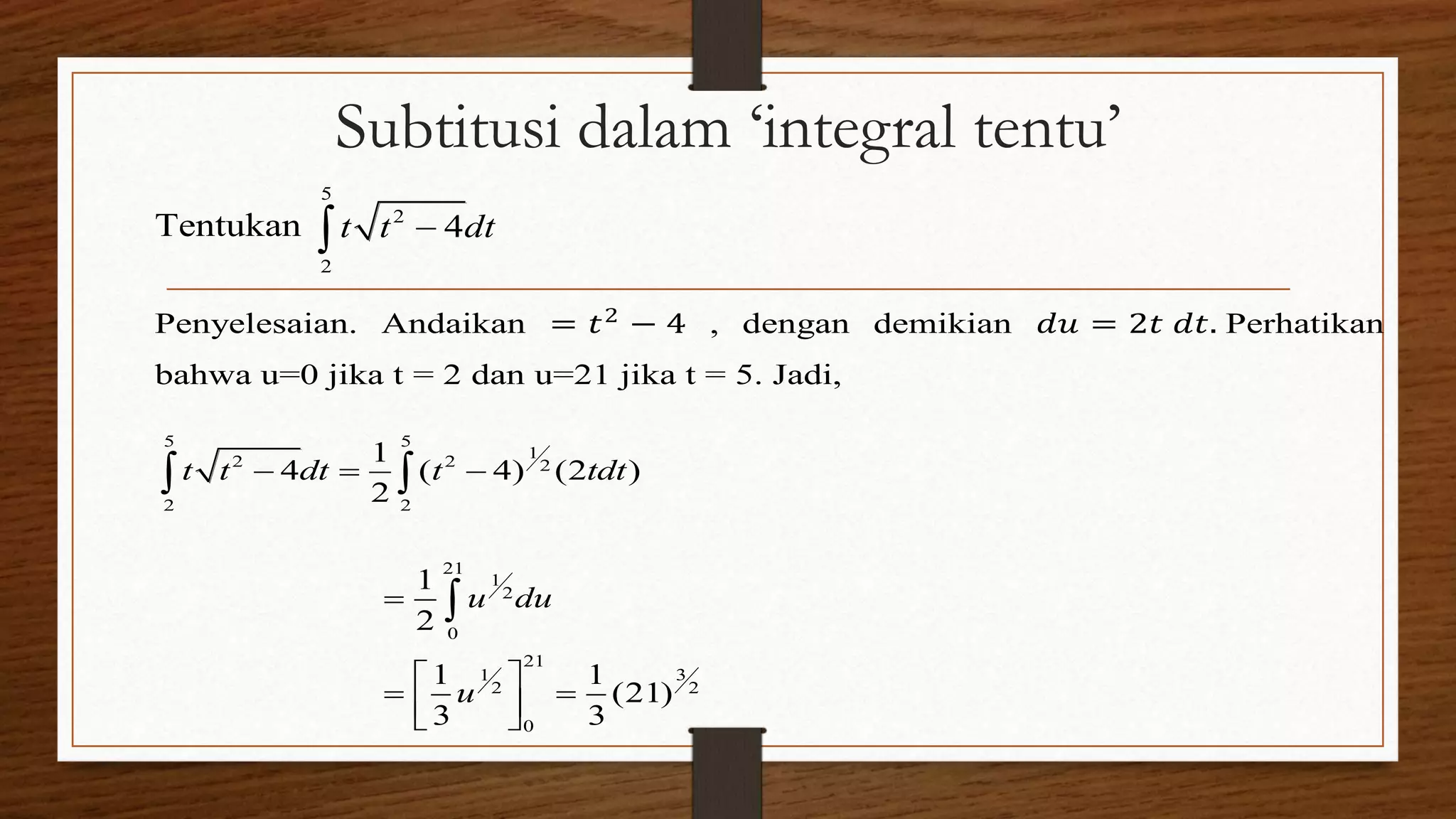 Teknik pengintegralan | PPTX
