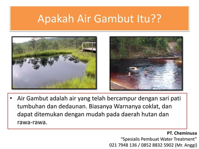 Cara Mengolah Air Gambut Menjadi Air Bersih -- PT. Cheminusa 0852 8832 ...