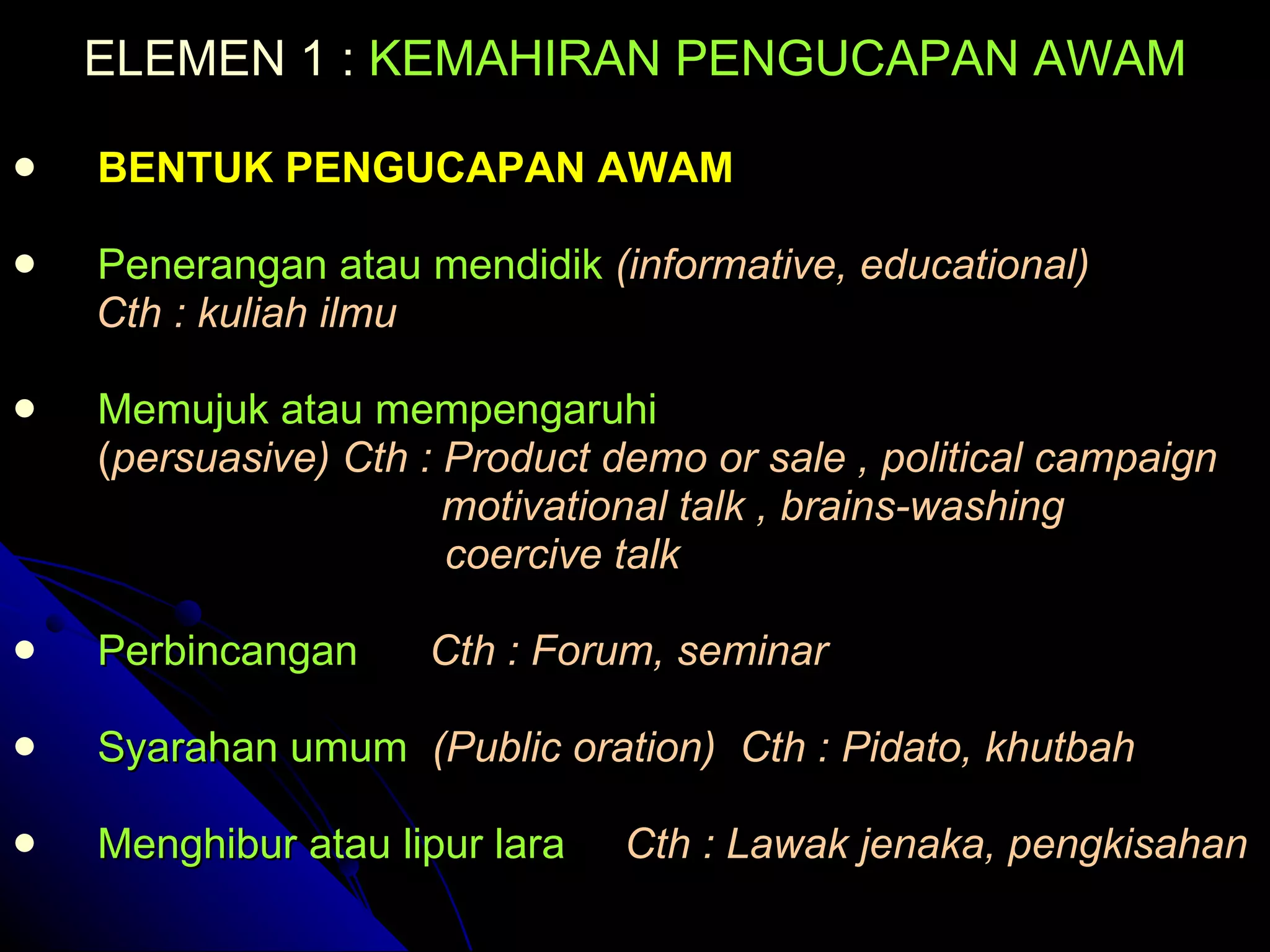Teknik Pengucapan Awam | PPT