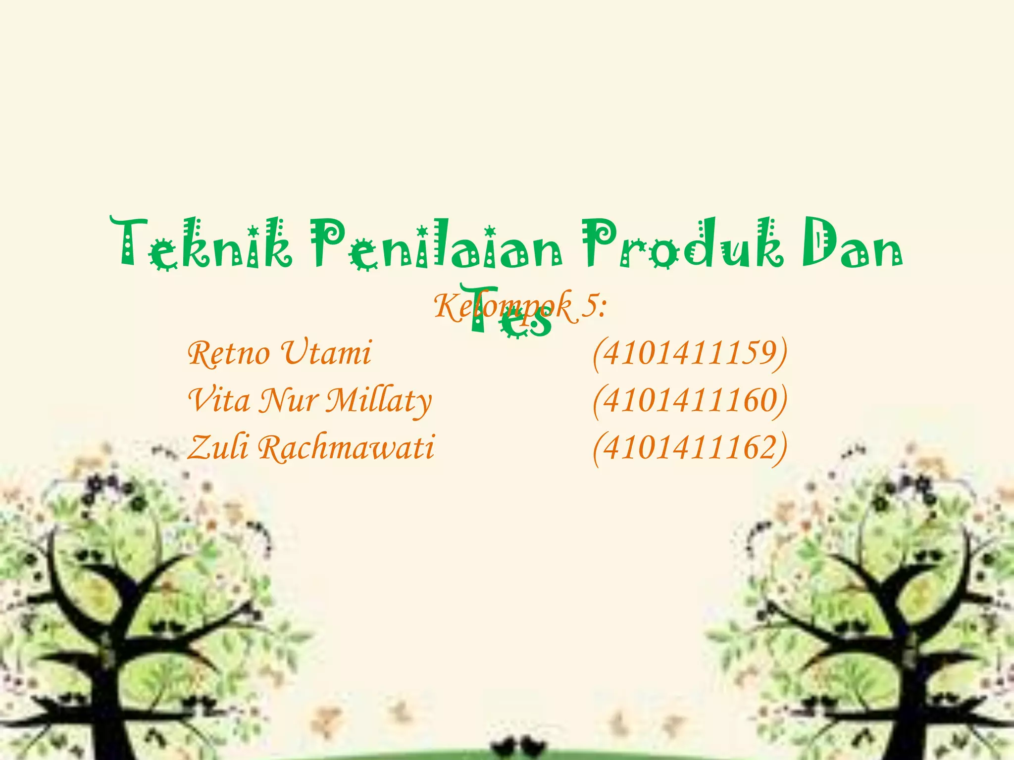 Teknik penilaian produk dan tes | PPTX