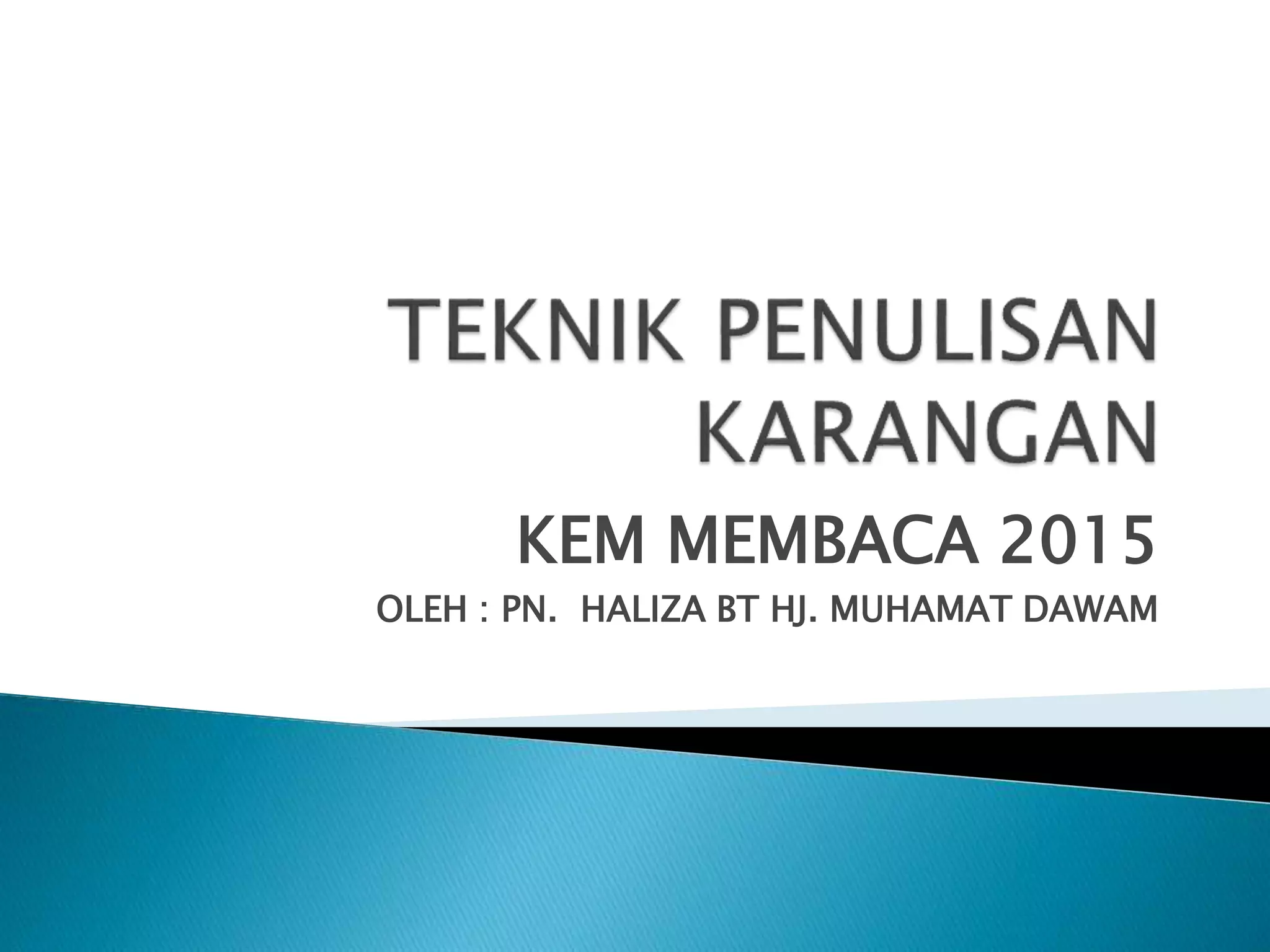 Teknik penulisan kem membaca | PPTX