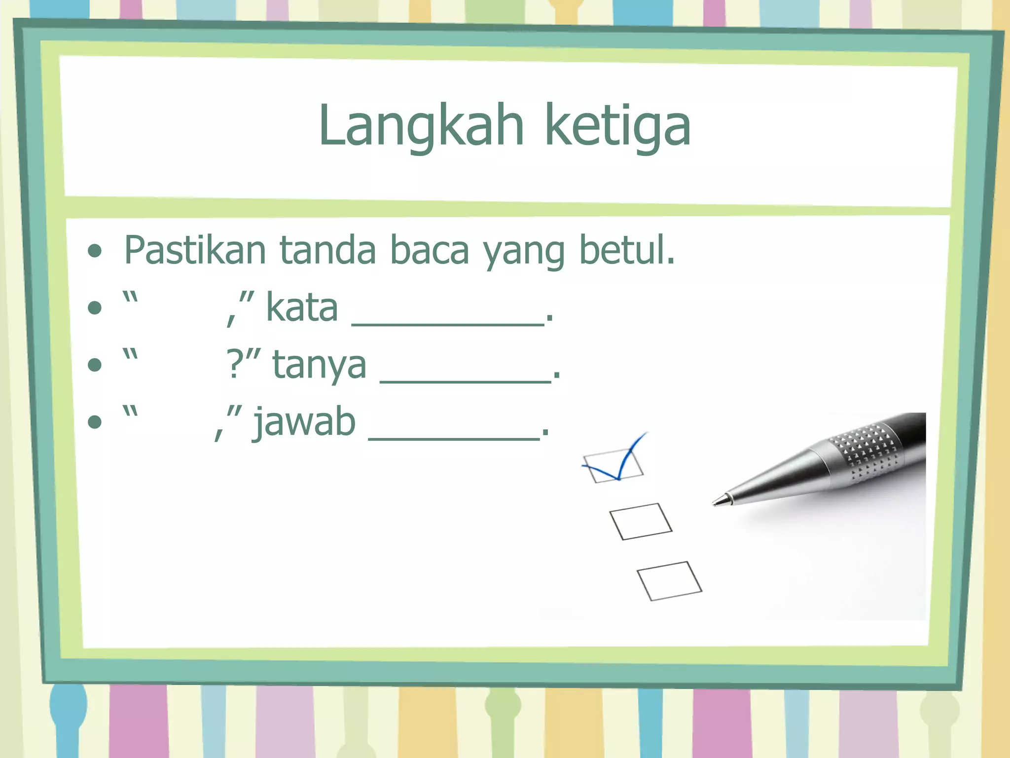 Teknik penulisan melalui dialog dlm karangan | PPT