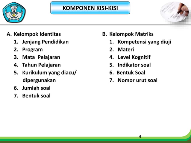 Teknik Penyusunan Kisi-Kisi Soal HOTS | PPT