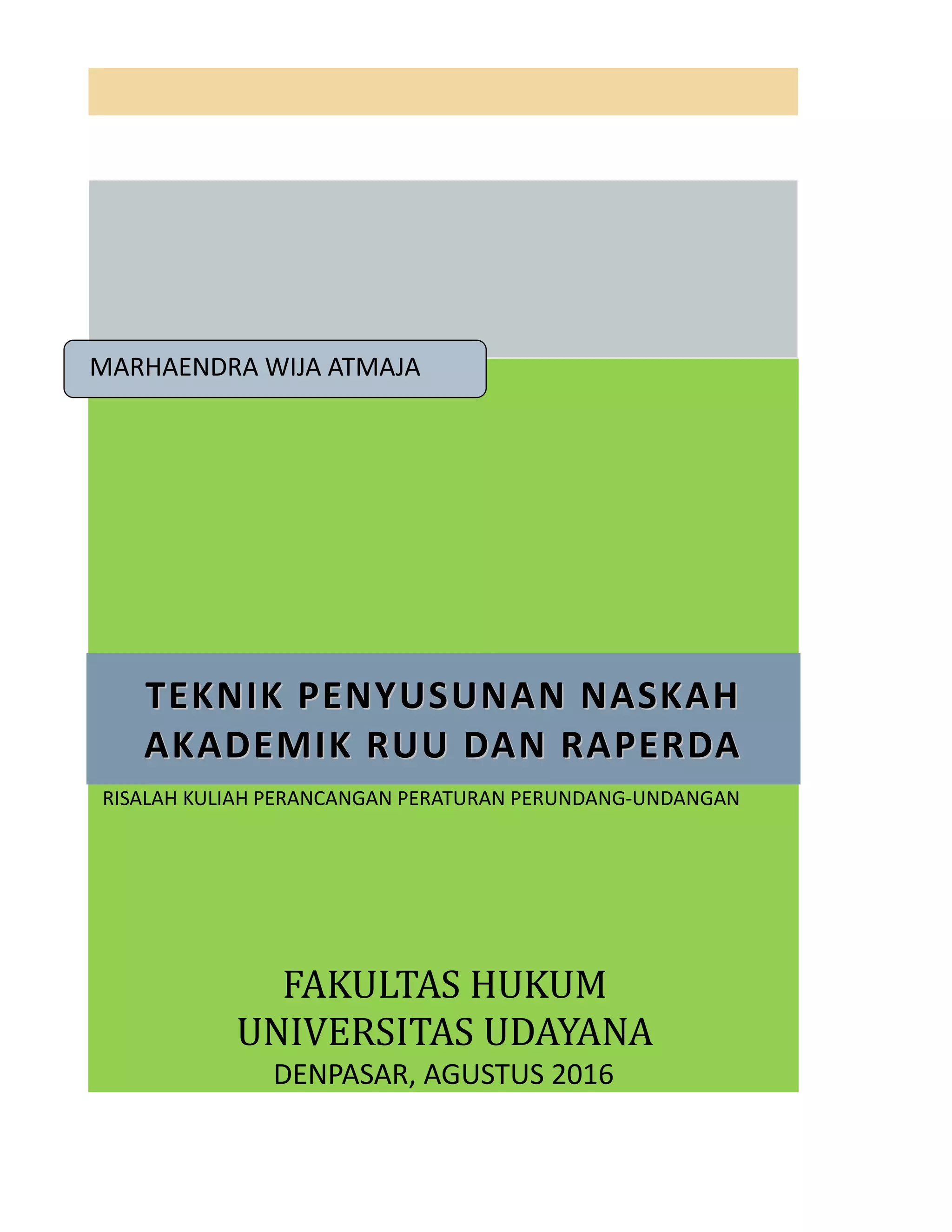 Teknik penyusunan naskah akademik | PDF
