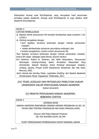 Teknik penyusunan naskah akademik | PDF