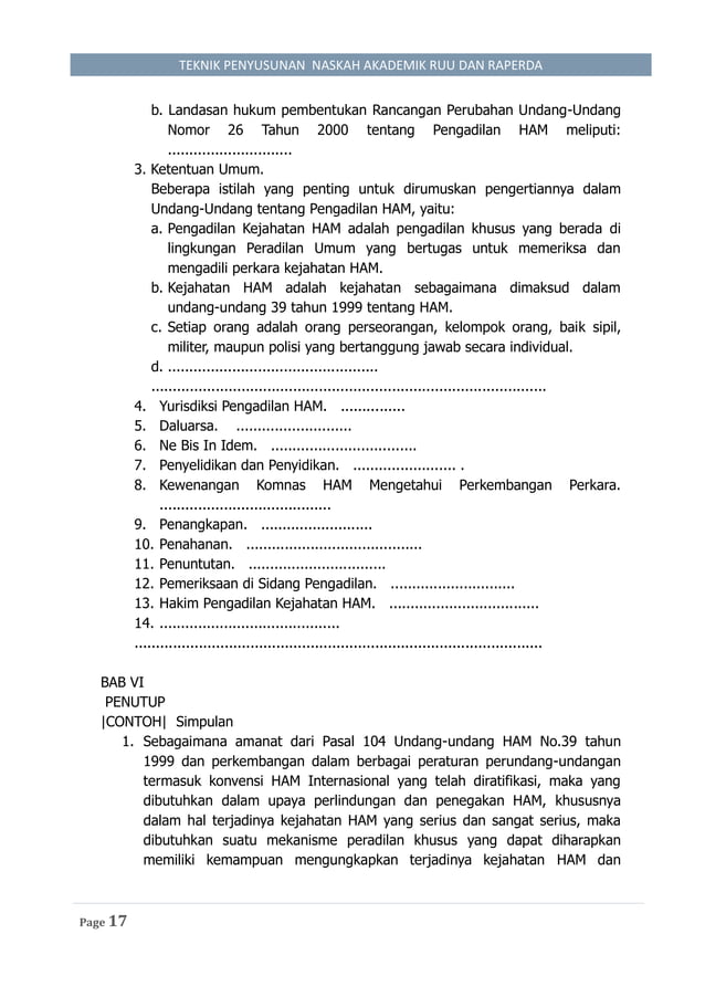 Teknik penyusunan naskah akademik | PDF