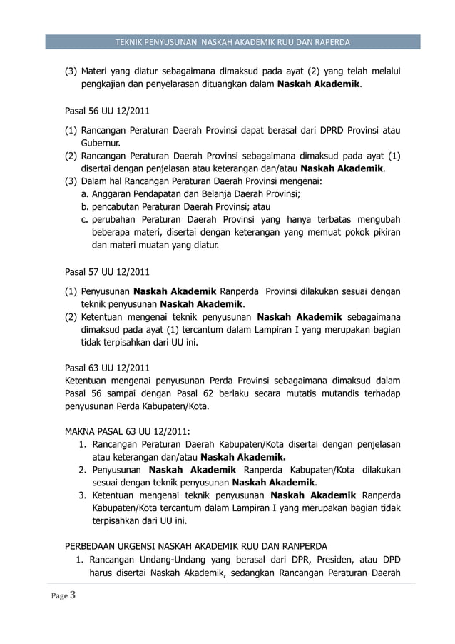 Teknik penyusunan naskah akademik | PDF
