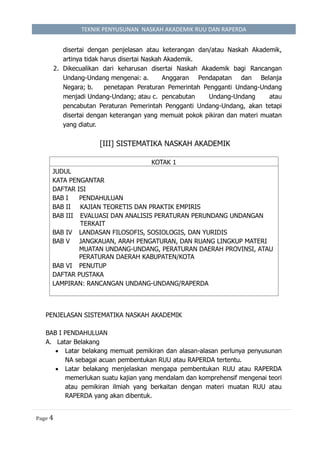 Teknik penyusunan naskah akademik | PDF