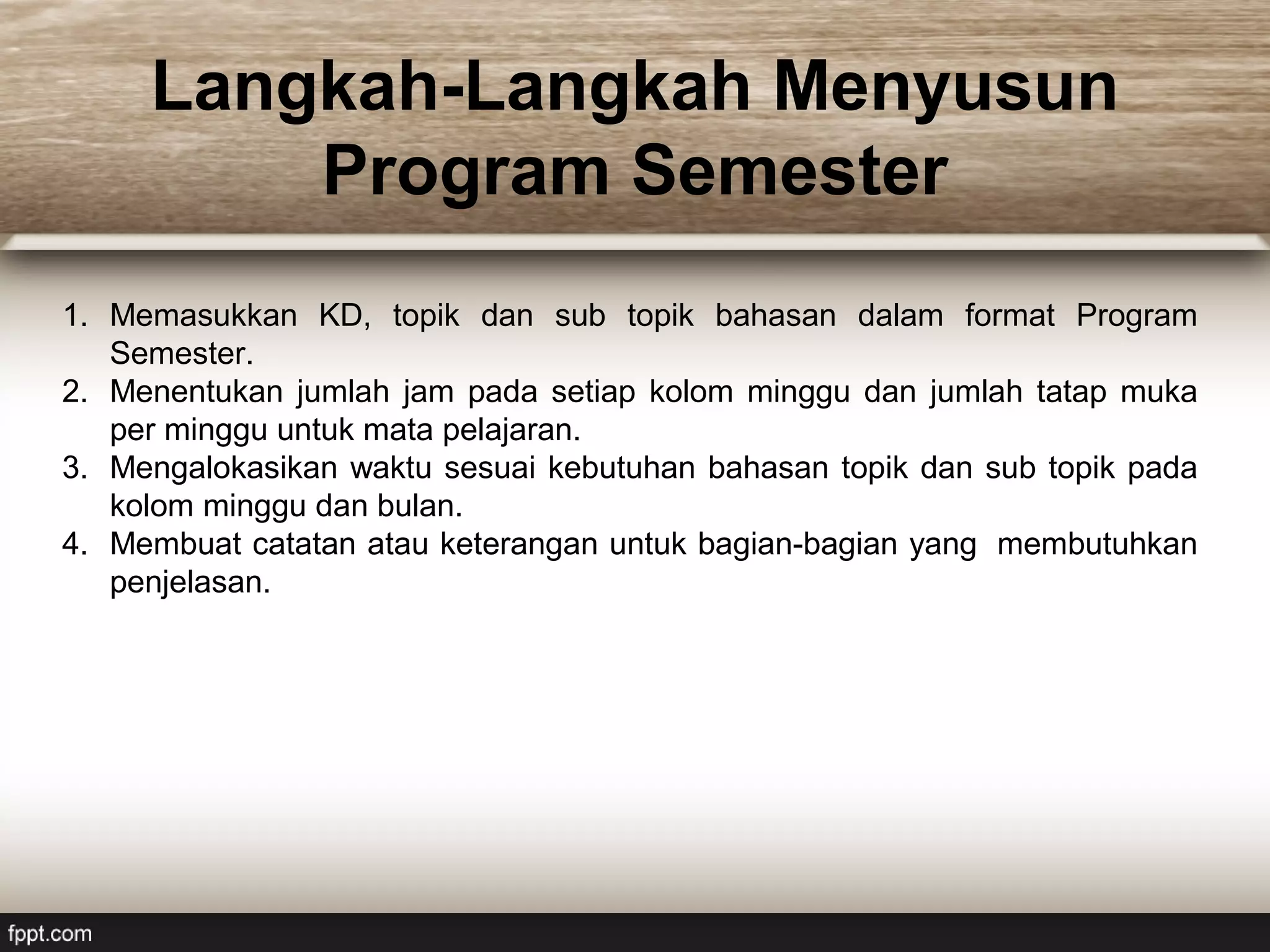 Teknik penyusunan prota dan promes | PPT