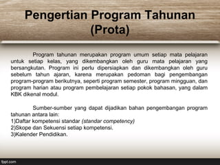 Teknik penyusunan prota dan promes | PPT