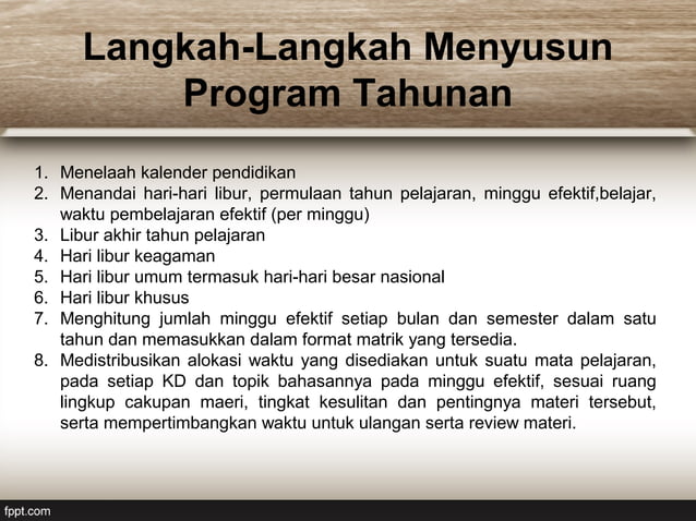 Teknik penyusunan prota dan promes | PPT