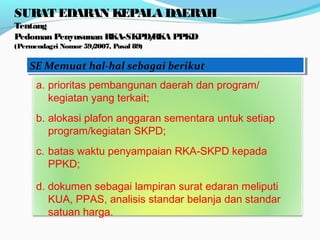 Teknik penyusunan rka & dpa skpd (bahan tommy 2013 | PPT