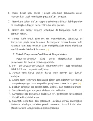 Teknik penyusunan soal pilihan ganda | DOC