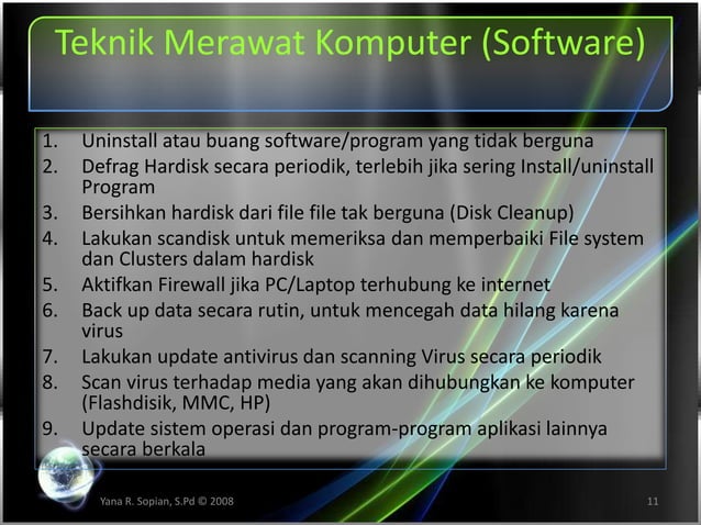 Teknik Perawatan Komputer & Antivirus | PPTX