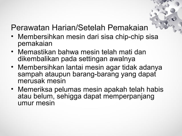 Teknik Perawatan Mesin Milling | PPT