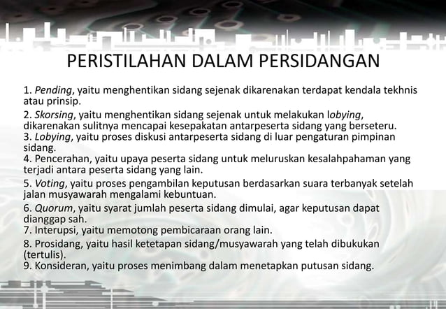 MATERI TENTANG TEKNIK PERSIDANGAN SEBUAH ORGANISASI.pptx