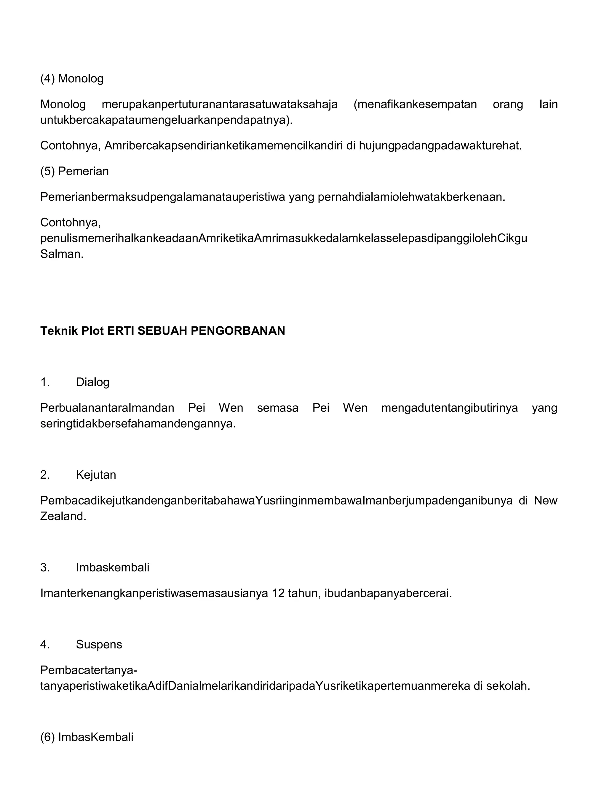 Teknik plot novel ting 1,2 &3 | DOCX