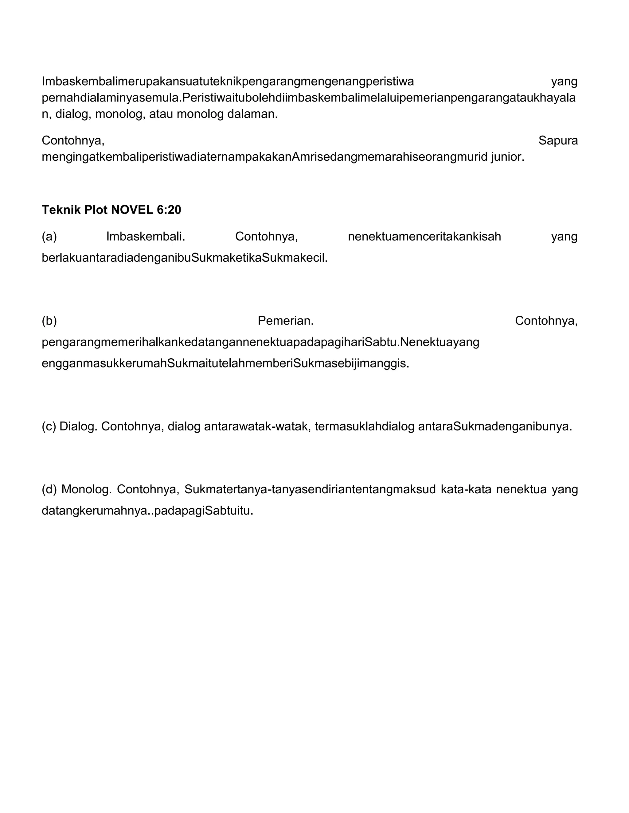 Teknik plot novel ting 1,2 &3 | DOCX