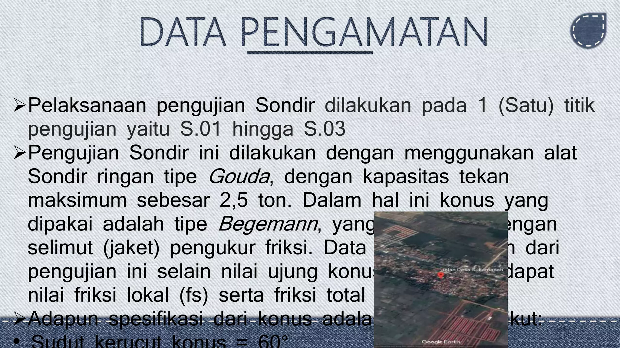 Teknik fondasi 1 - Penyelidikan Lapangan Uji Sondir, Boring, dan SPT | PPTX