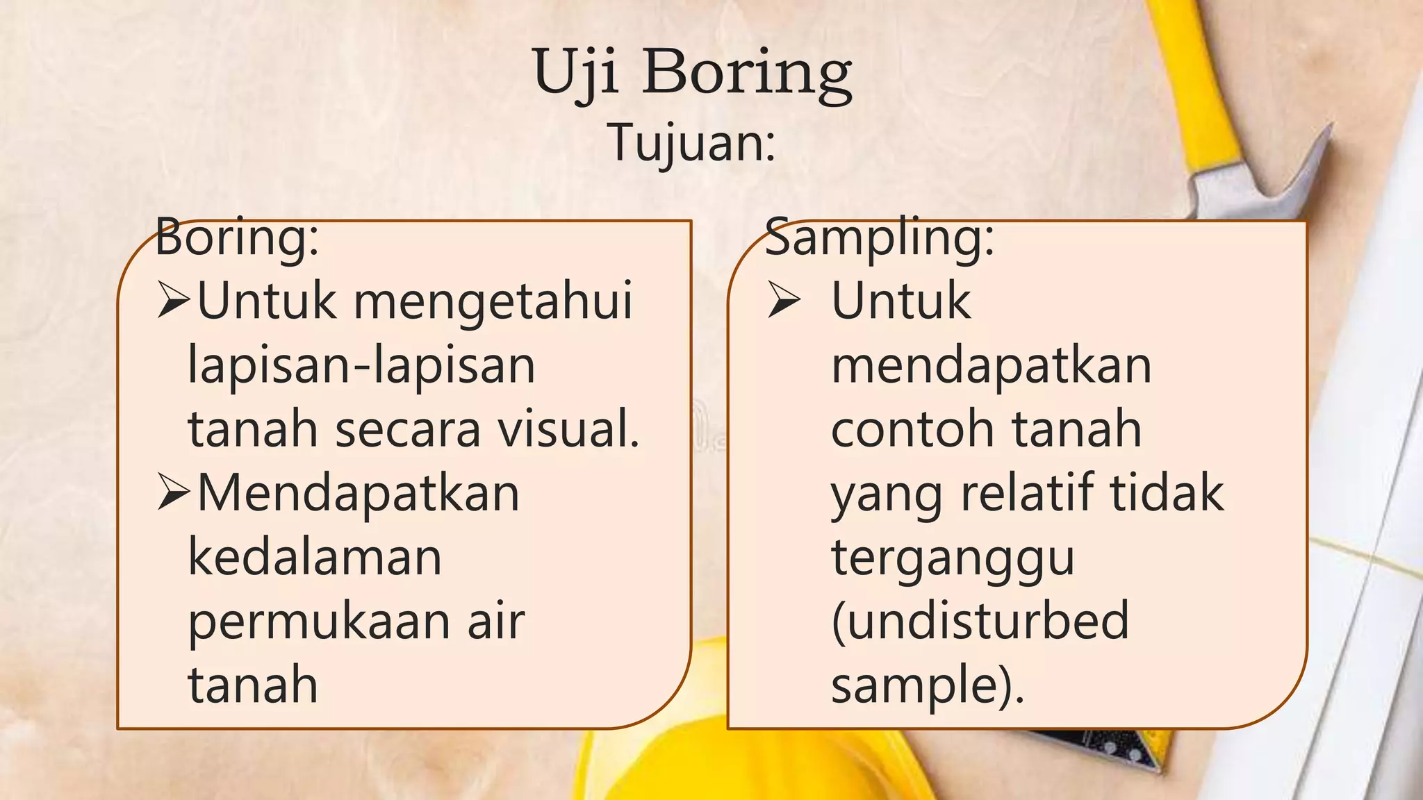 Teknik fondasi 1 - Penyelidikan Lapangan Uji Sondir, Boring, dan SPT | PPTX