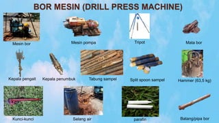 Teknik fondasi 1 - Penyelidikan Lapangan Uji Sondir, Boring, dan SPT | PPTX