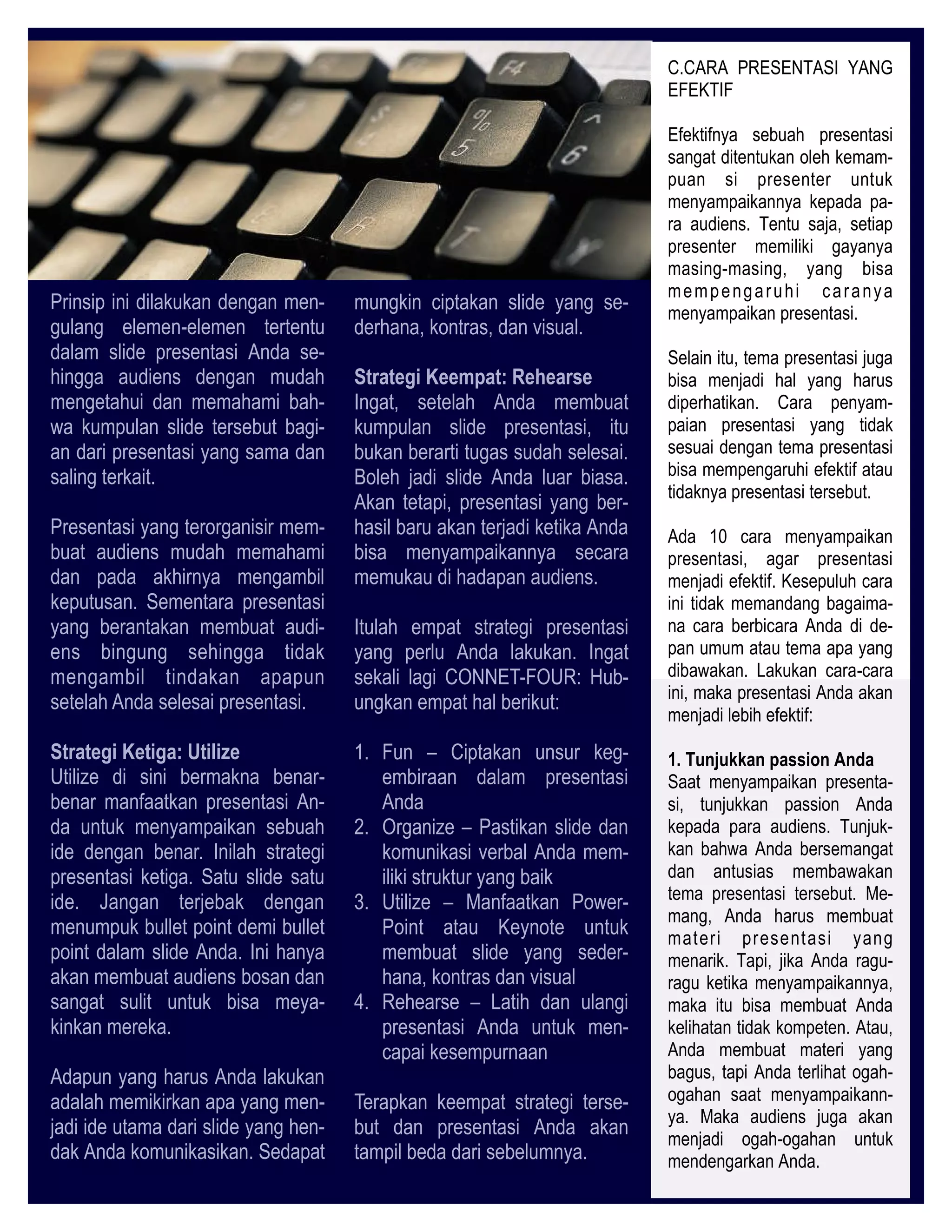 Teknik Presentasi dalam proses pembelajaran | PDF