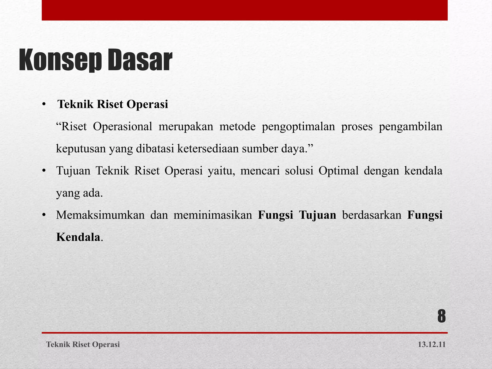 Teknik riset operasi pertemuan 1 | PDF