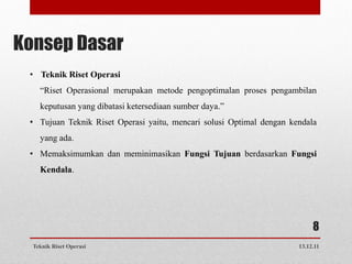 Teknik riset operasi pertemuan 1 | PDF