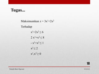 Teknik riset operasi pertemuan 9 | PDF