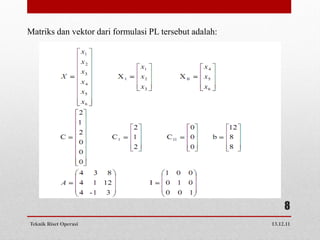 Teknik riset operasi pertemuan 9 | PDF