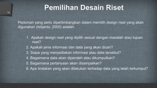 Teknik Riset Pemasaran I ( Desain Riset dan Metode Pengumpulan data | PPTX