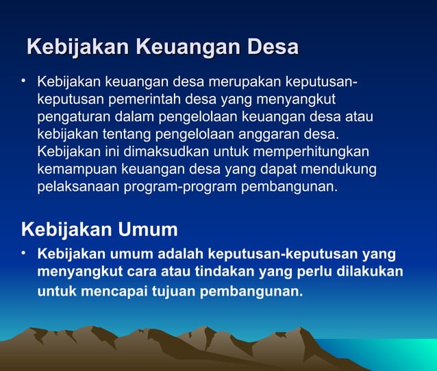 TEKNIK PENYUSUNAN RPJMDES TINGKAT DESA .ppt | Free Download